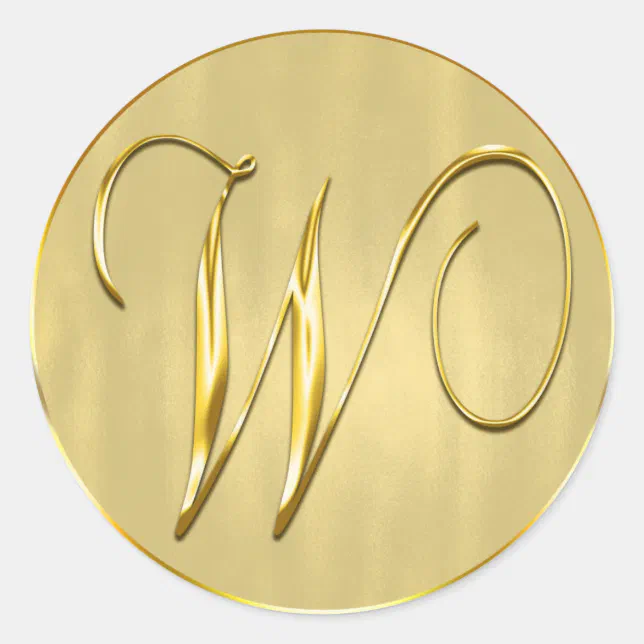 Gold Monogram W Seal | Zazzle