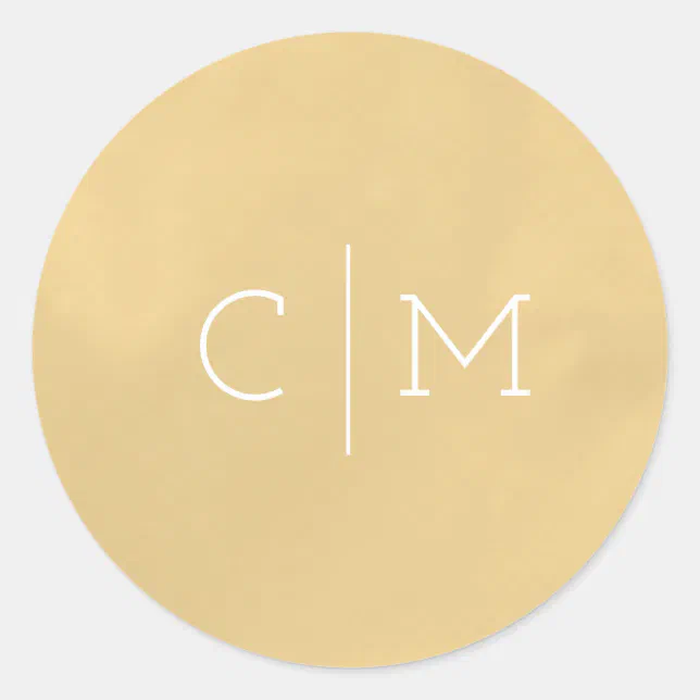 Gold Monogram Wedding Monogram Round Sticker | Zazzle