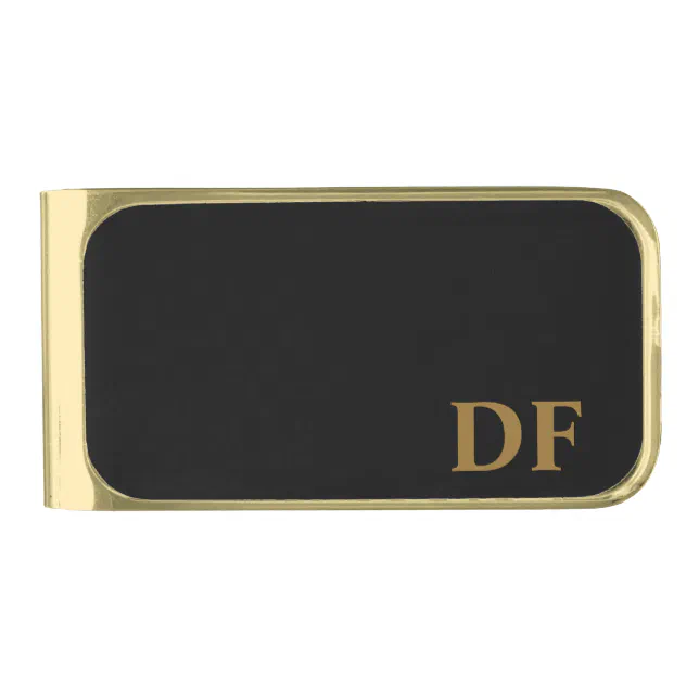 Gold Monogrammed Gold Finish Money Clip | Zazzle