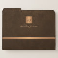 Gold monogrammed name elegant modern file folder | Zazzle