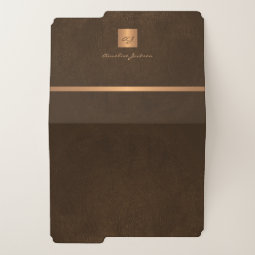 Gold monogrammed name elegant modern file folder | Zazzle