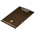 Gold monogrammed name script brown leather clipboard | Zazzle