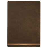 Gold monogrammed name script brown leather clipboard | Zazzle