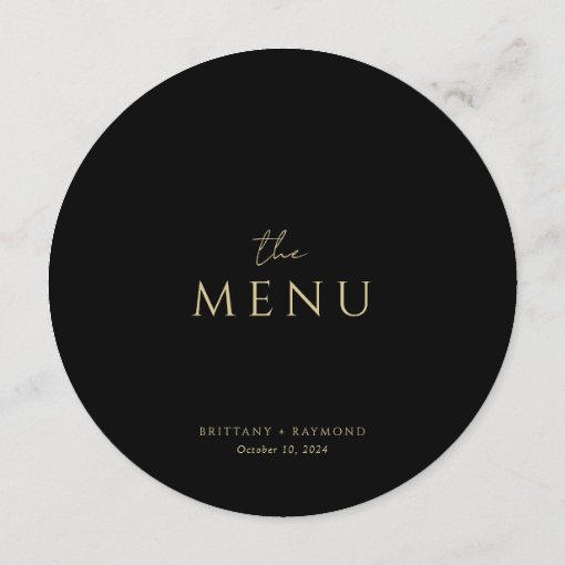 Gold Moon Circle Wedding Menu | Zazzle