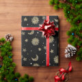 Gold Moon & Stars Wrapping Paper | Zazzle