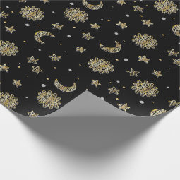 Gold Moon & Stars Wrapping Paper | Zazzle