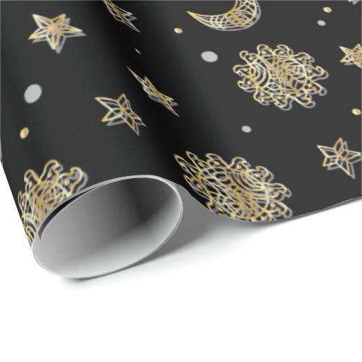 Gold Moon & Stars Wrapping Paper | Zazzle