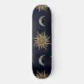 Gold Moon Sun Mandala Blue Night Sky Pattern Skateboard | Zazzle