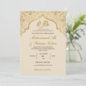 Gold Mosque Elegance Muslim Wedding Nikah Invitation | Zazzle