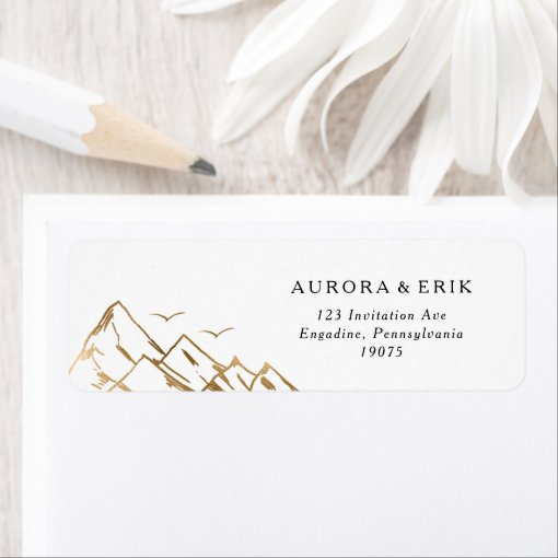 Gold Mountain Return Address Label | Zazzle