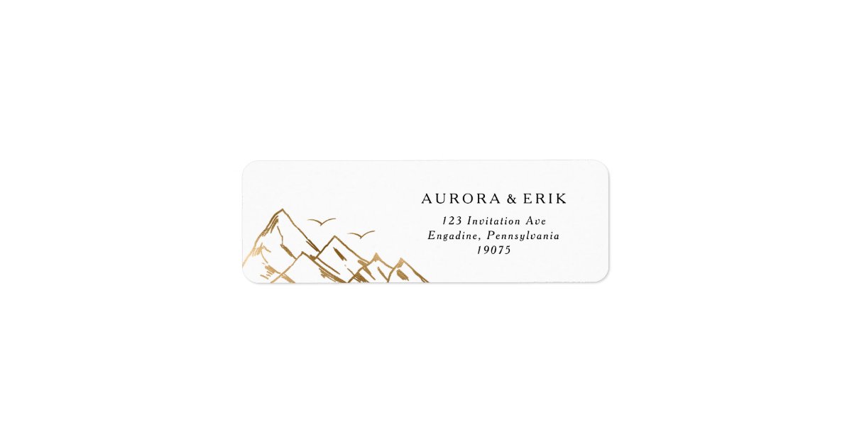 Gold Mountain Return Address Label | Zazzle