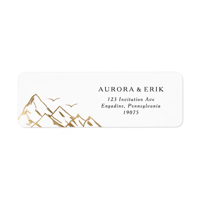 Gold Mountain Return Address Label | Zazzle