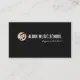 Gold Music Note Logo Black Business Card | Zazzle