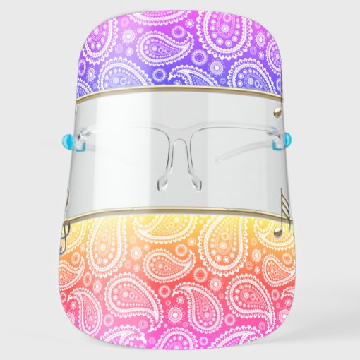 Gold Music Note,Ombre Paisley Face Shield | Zazzle