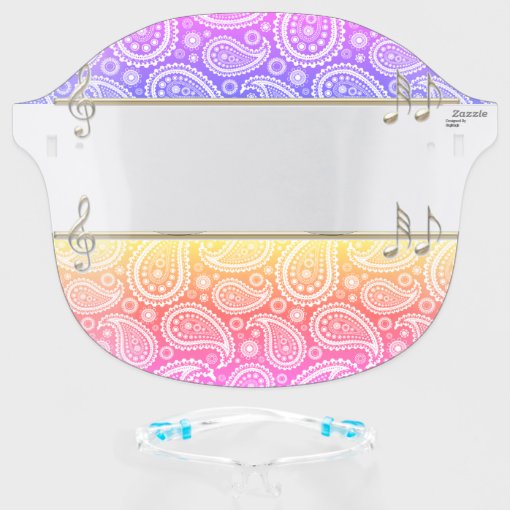 Gold Music Note,Ombre Paisley Face Shield | Zazzle