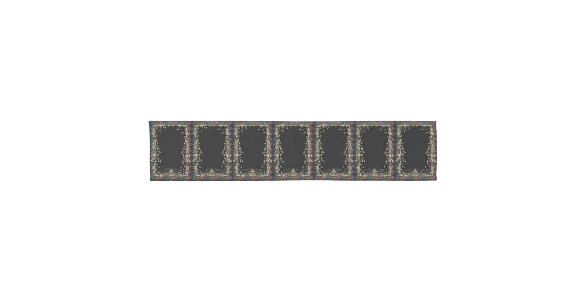 Gold Music Notes Frames on Black Table Runner | Zazzle