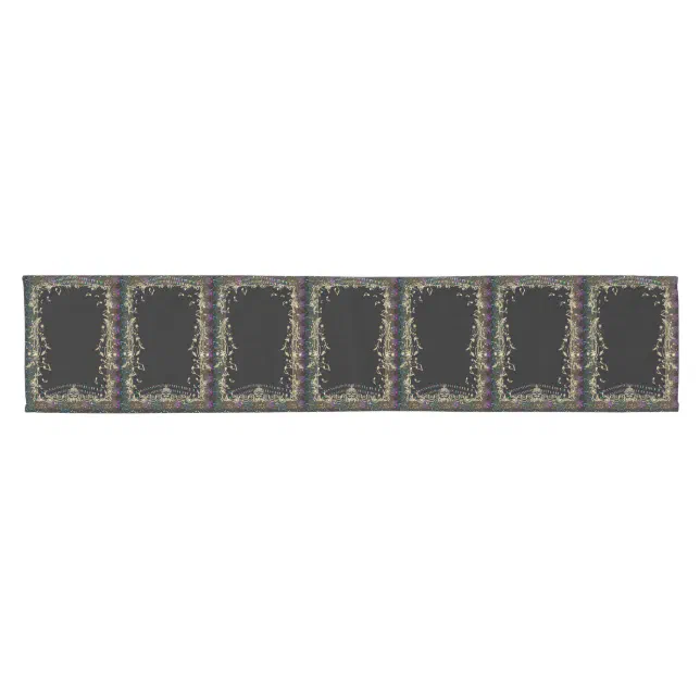 Gold Music Notes Frames on Black Table Runner | Zazzle