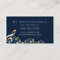 Gold Music Notes on Navy Blue Business Card | Zazzle