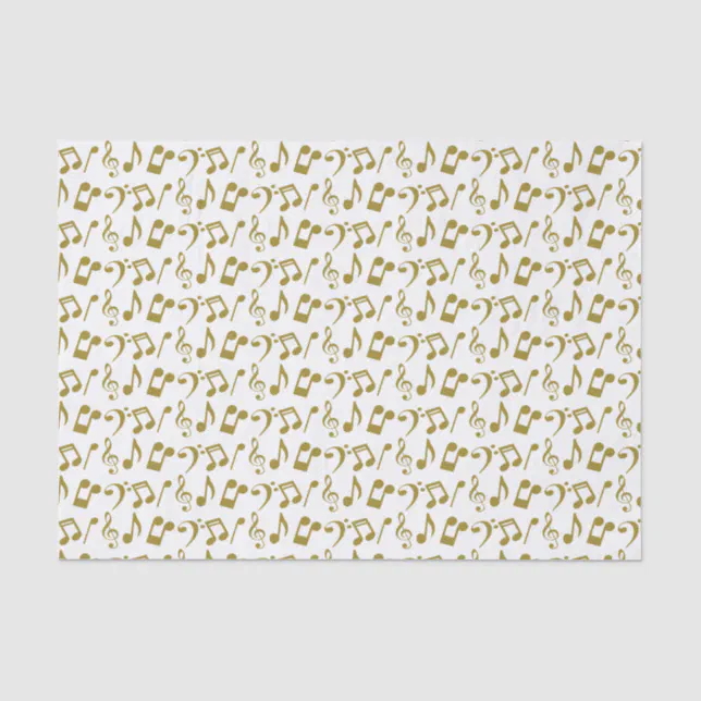 Gold Music Notes Tissue Paper | Zazzle