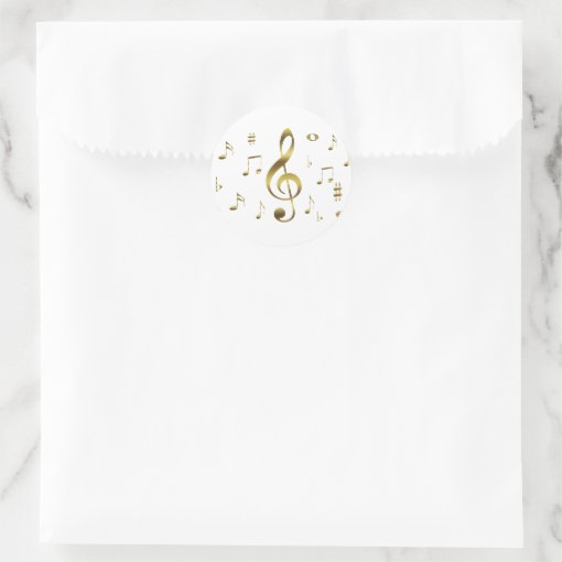 Gold Musical Notes Sticker | Zazzle