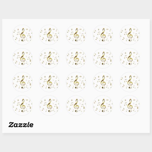 Gold Musical Notes Sticker | Zazzle