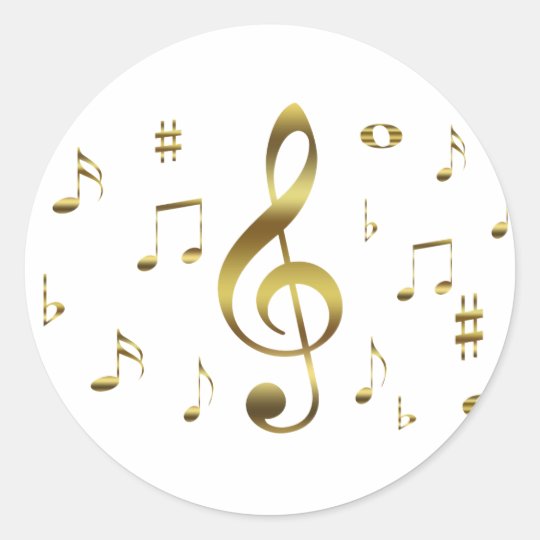 Gold Musical Notes Sticker | Zazzle.com