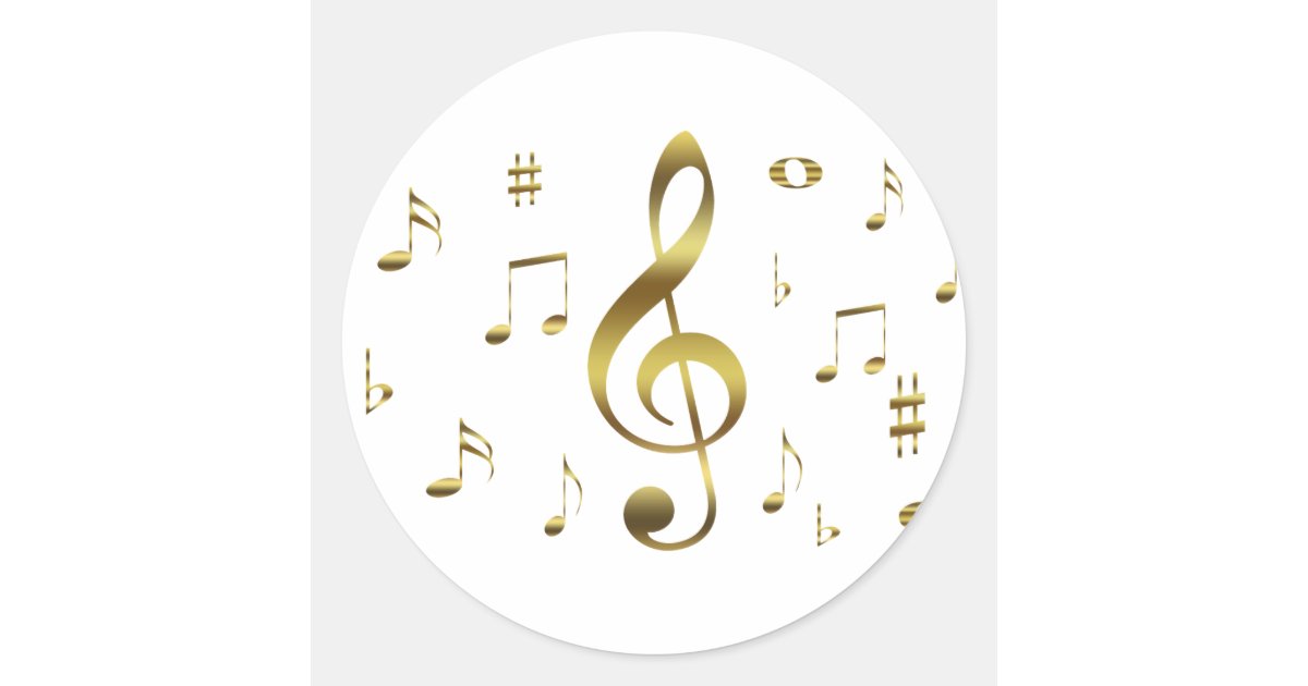 Gold Musical Notes Sticker | Zazzle