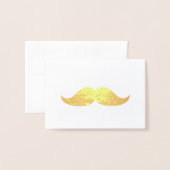 Gold Mustache Thank You Foil Card | Zazzle