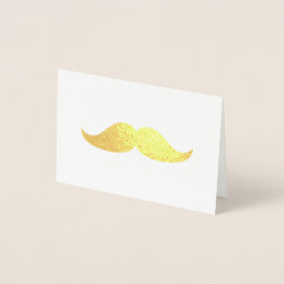 Gold Mustache Thank You Foil Card | Zazzle