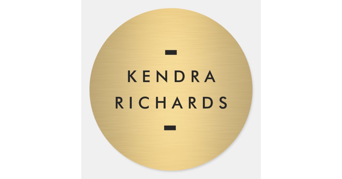 Gold Name Logo Sticker | Zazzle