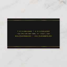 Gold Name Modern Black Template Professional Business Card | Zazzle