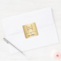 Gold name signature business logo square sticker | Zazzle