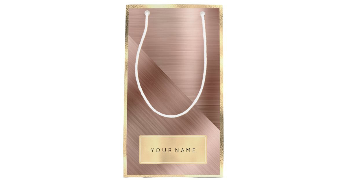 Gold Name Spark Rose Blush Spark Name Bridal Favor Small Gift Bag | Zazzle