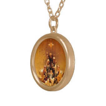 Gold Nativity Scene Necklace | Zazzle