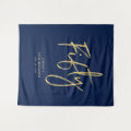 Gold & Navy Blue 50th Birthday Party Backdrop | Zazzle