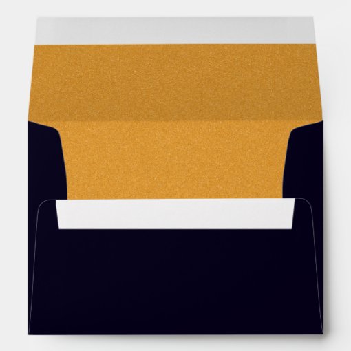 Gold Navy Blue Ganesh Hindu Indian Wedding Custom Envelope | Zazzle