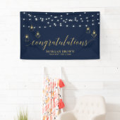 Gold & Navy Blue Modern Congratulations Banner | Zazzle