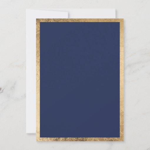 Gold navy blue typography border confirmation invitation | Zazzle