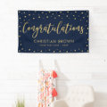 Gold & Navy | Congratulations Graduation Party Banner | Zazzle