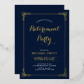 Gold & Navy | Elegant Classy Retirement Party Foil Invitation | Zazzle
