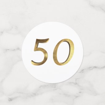 Gold Number 50 Golden Wedding 50th Birthday Party Confetti | Zazzle