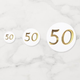 Gold Number 50 Golden Wedding 50th Birthday Party Confetti | Zazzle