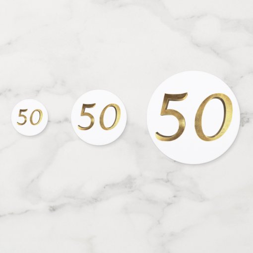 Gold Number 50 Golden Wedding 50th Birthday Party Confetti | Zazzle
