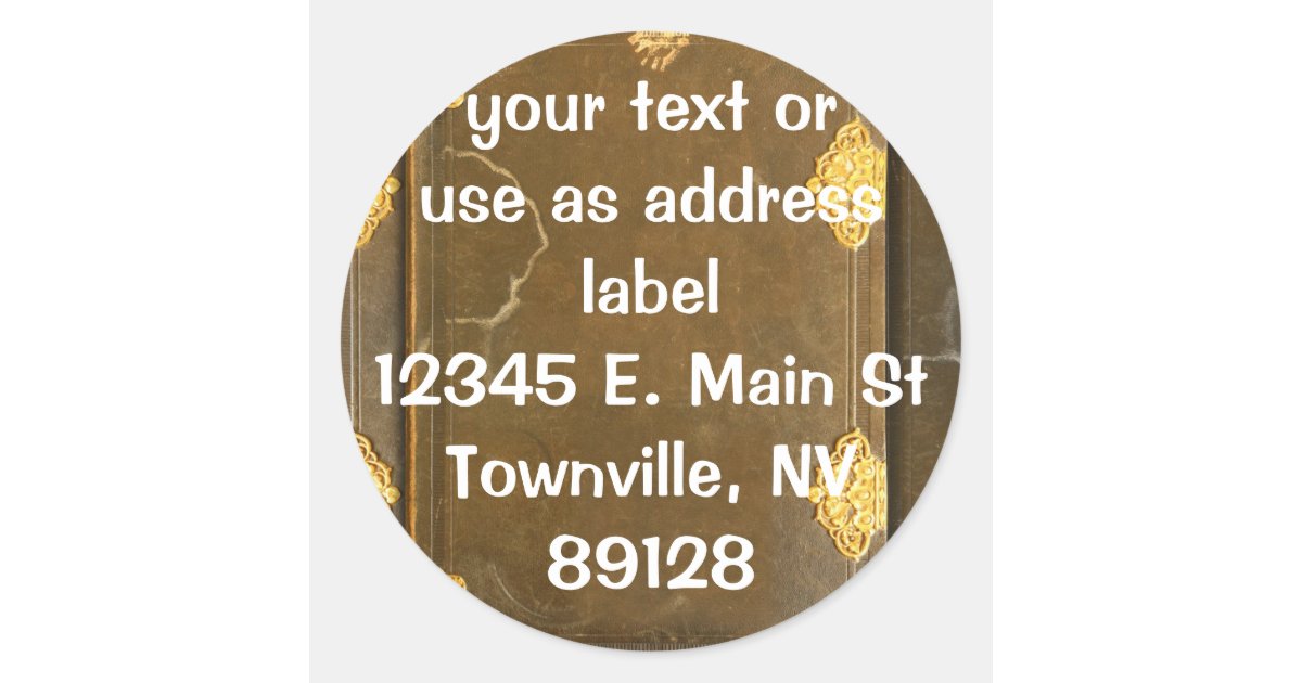 Gold & Old Book Cover Classic Round Sticker | Zazzle