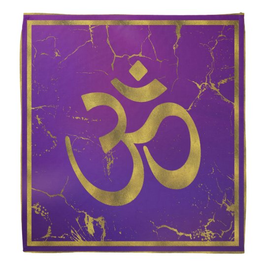 Gold OM symbol - Aum, Omkara on Purple/Indigo Bandana | Zazzle.com