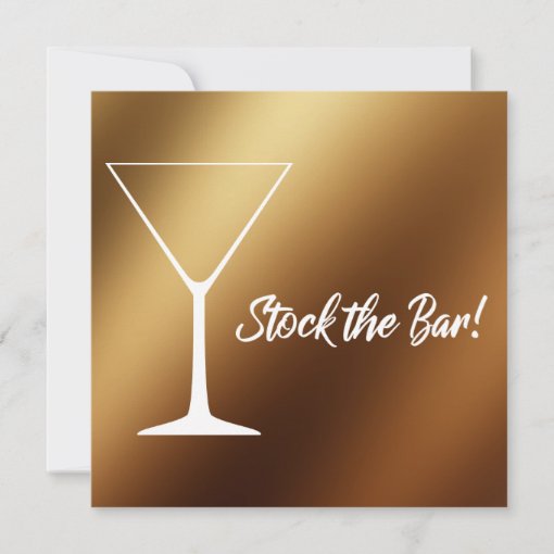 Gold Ombre & White Couples Stock the Bar Shower Invitation | Zazzle