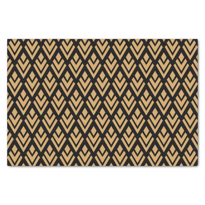 Gold on Black Art Deco Geometric Pattern Tissue Paper | Zazzle.com