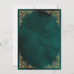 Gold Ornate Border Green Sweet Sixteen 16 Birthday Invitation | Zazzle
