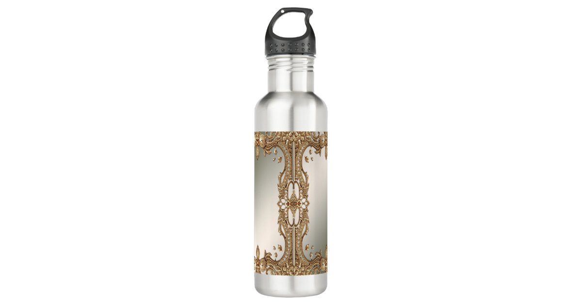 Gold Ornate Frame Water Bottle | Zazzle