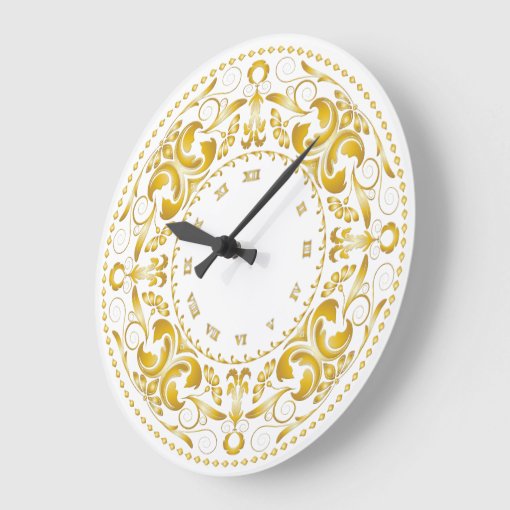 Gold Ornate Medallion - Clock | Zazzle
